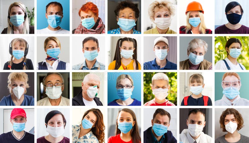 People Using a Mask and Having a Video Conference with Work Team Amid ...