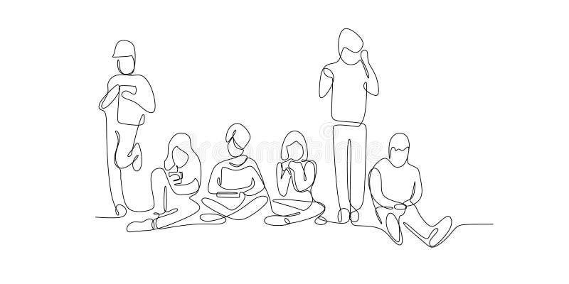 People Using Mobile Phone Conceptual Design with Continuous One Line ...