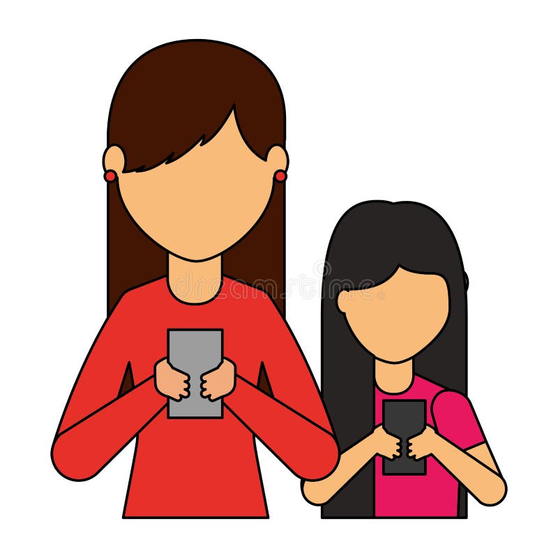 People using mobile stock illustration. Illustration of teamwork ...