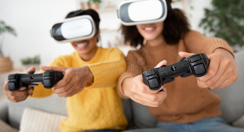 People Using New Modern Multimedia Technology and Entertainment at Home ...