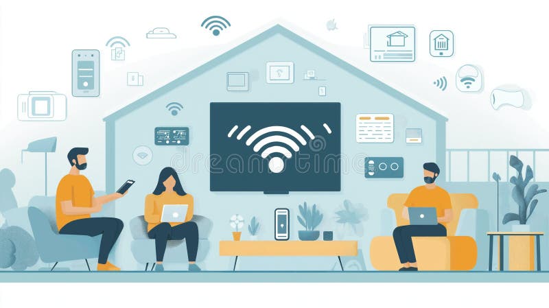 People Using Personal Devices, Smart Home Devices Stock Image - Image ...