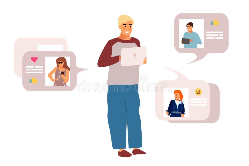 People Using Phone. Internet Communication. Web Messenger. Young ...