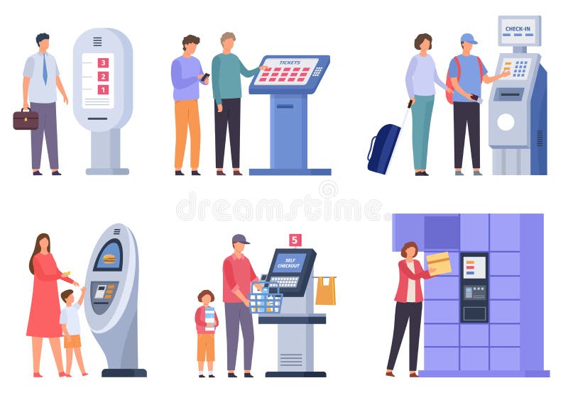 Self Ordering Kiosk Stock Illustrations – 127 Self Ordering Kiosk Stock ...