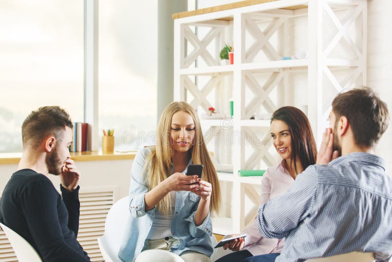 People Using Smartphone Device Stock Image - Image of cell, inside ...