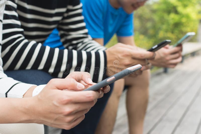 People using smartphone stock image. Image of girl, share - 71842809