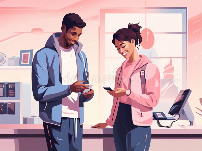 People Using Smartphones. Man Listens To a Message Online. Collection ...