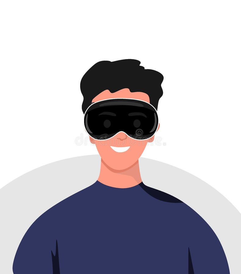 People Using Spatial Computing Devices Stock Illustration