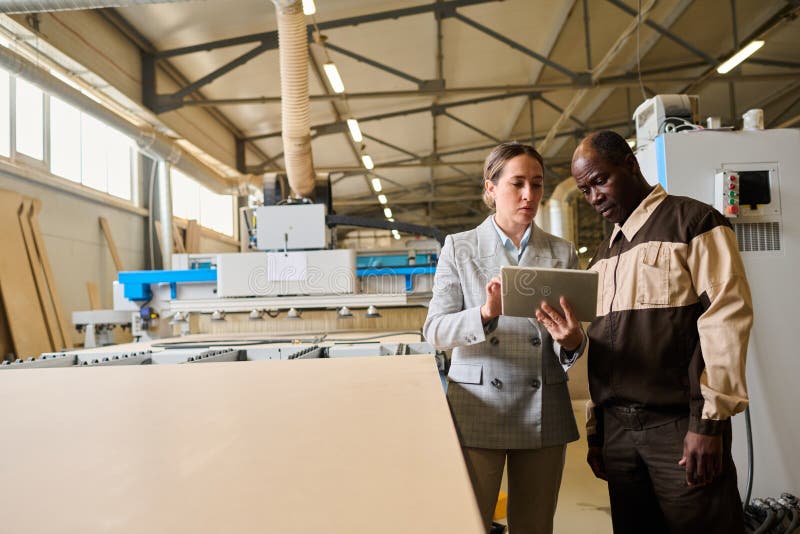 People Using Tablet Pc at Plant Stock Photo - Image of worker, workshop ...
