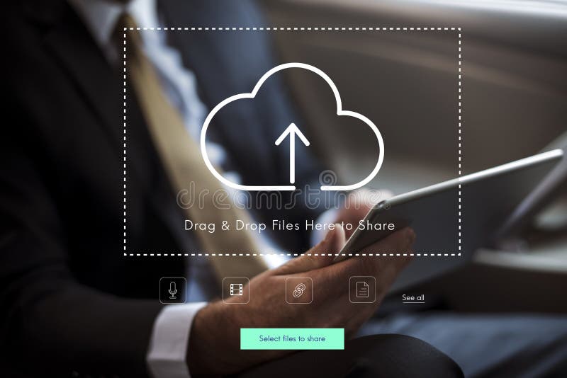 People Using Technology Digital Device with Cloud Computing Icon Stock ...