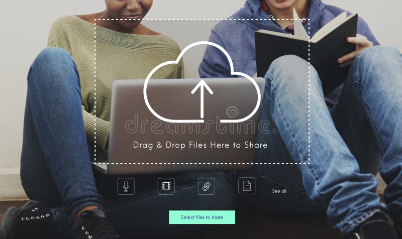 People Using Technology Digital Device with Cloud Computing Icon Stock ...