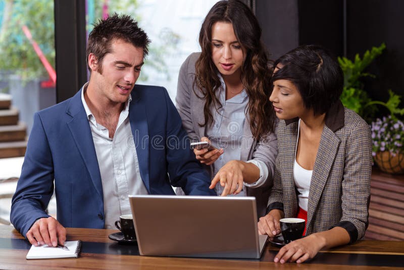 People Using Technology Together Stock Photo - Image of notebook ...