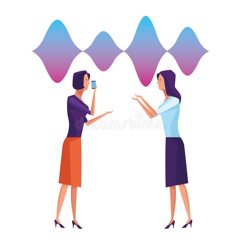 People Using Voice Recognition Stock Vector - Illustration of ...