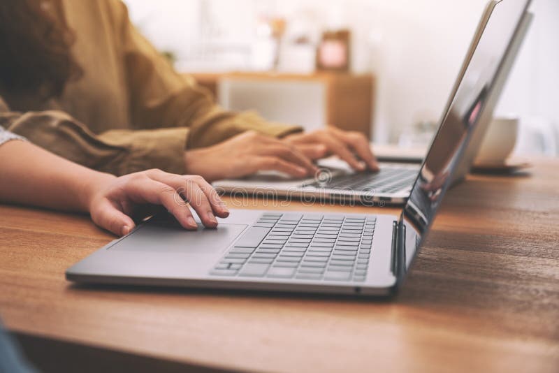 People Using and Working on Laptop Computer Stock Photo - Image of ...