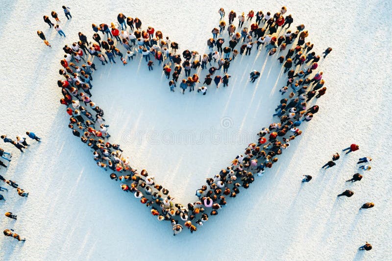 People from Various Backgrounds Coming Together To Form a Heart Shape ...