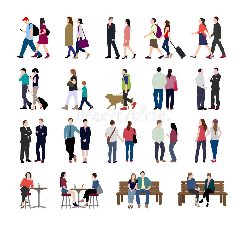 People Various Situation / daily Common Life Silhouette Vector ...