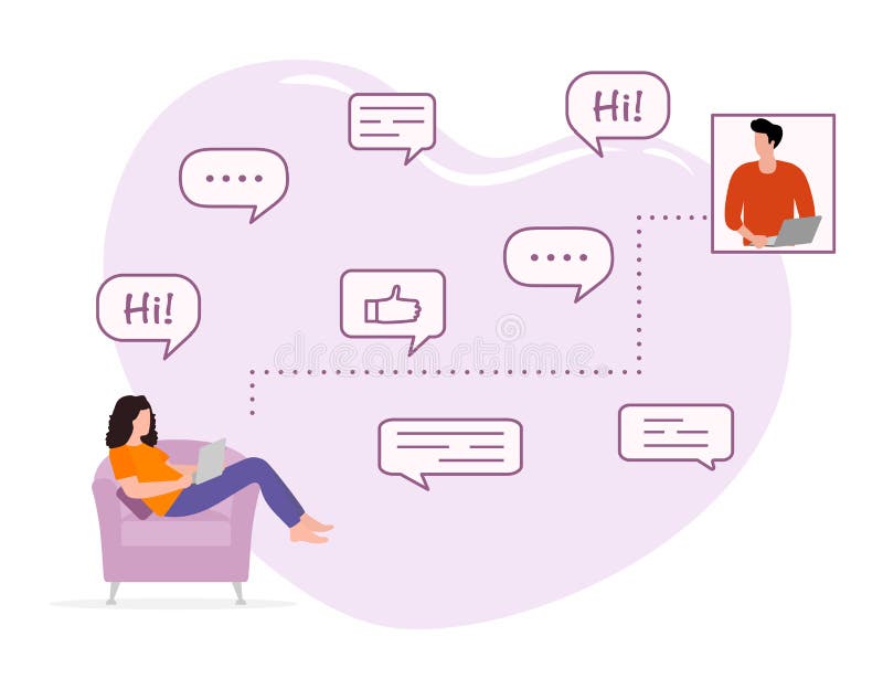 People Vector Communication Dialogue Internet Stock Vector ...