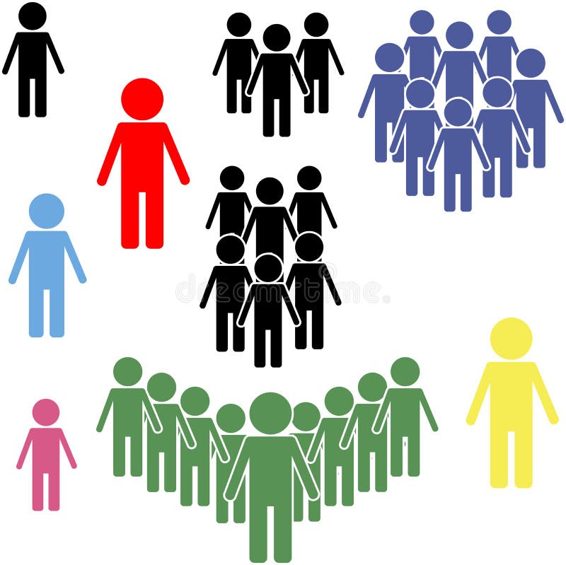 People Vector Icon Set. Crowd Signs on White Background Stock Vector ...