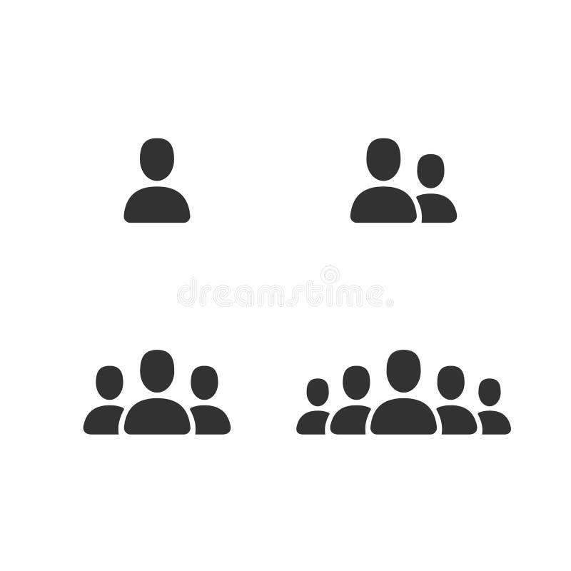 People Vector Icon Set, Member Group , Team Collection, Linear Thin ...