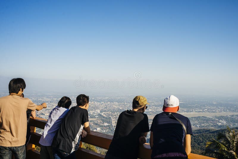 People on View-point in Thailand. Editorial Image - Image of northern ...