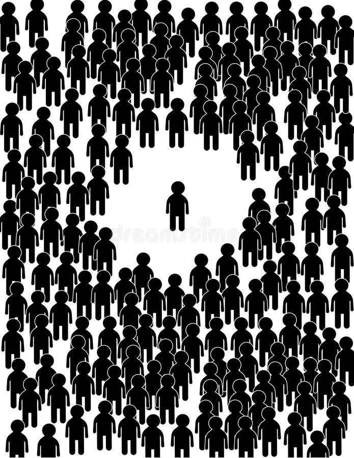 People Vigure Avatars Crowd and Leader Silhouettes Stock Vector ...