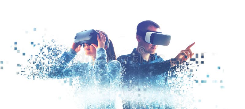 People in Virtual Glasses. VR Stock Image - Image of digital, modern ...
