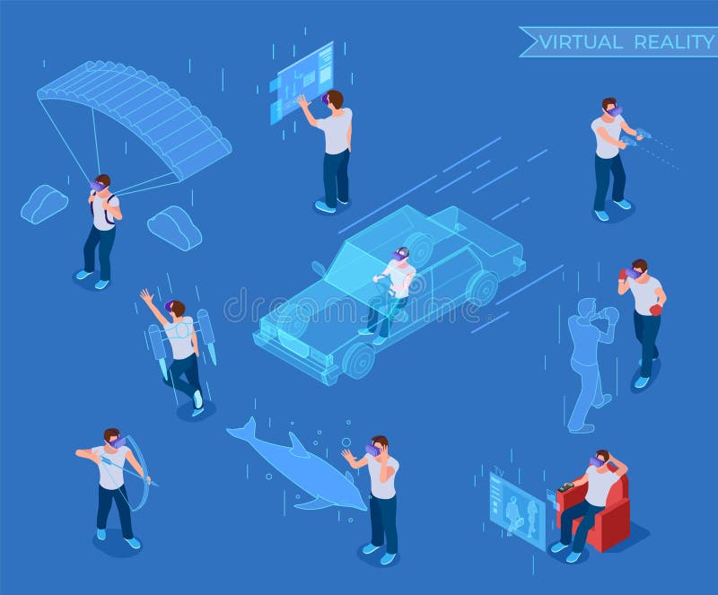 People in Virtual Reality. Man in Headset, Vr Simulation Equipment ...