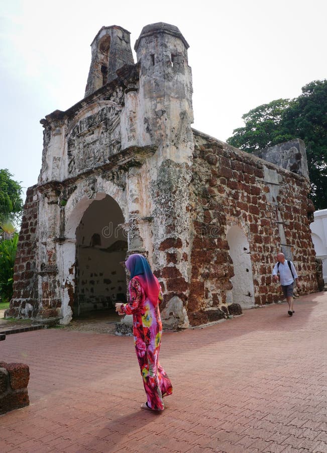People Visit the Ancient Fort in Melaka, Malaysia Editorial Stock Image ...