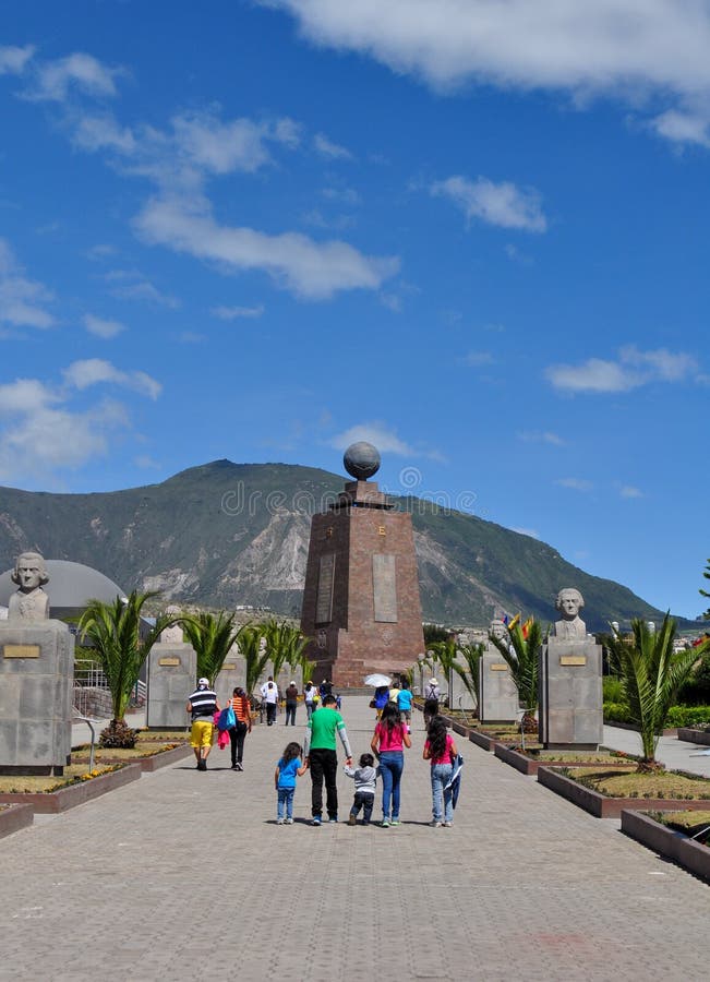 People Visit the Middle of the World Monument in Quito, Ecuador ...