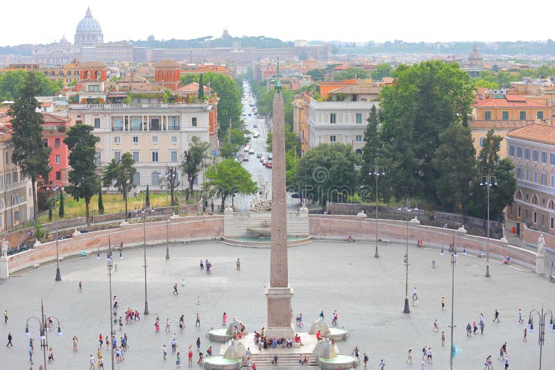 Piazza Del Popolo Square Rome Italy Editorial Photography - Image of ...