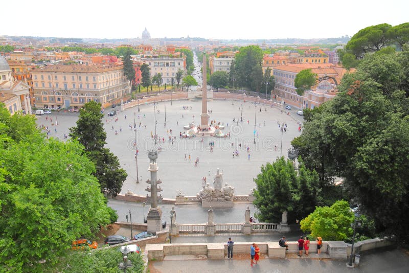 Piazza Del Popolo Square Rome Italy Editorial Photo - Image of travel ...