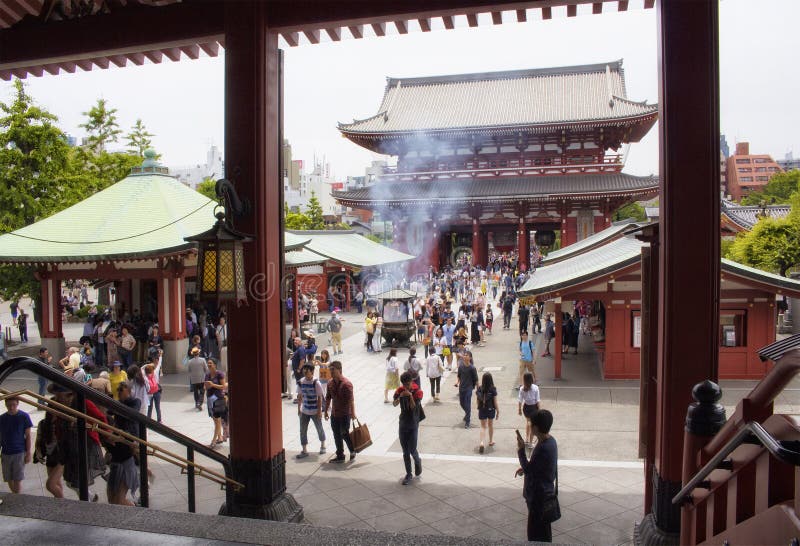 People Visit Senso-ji Shrine Editorial Stock Image - Image of building ...