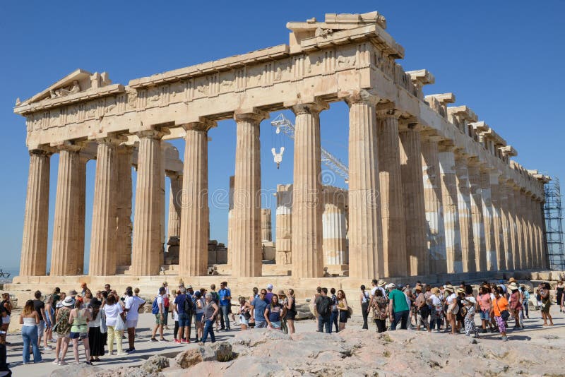 People Visiting the Acropolis on Athens in Greece Editorial Image ...