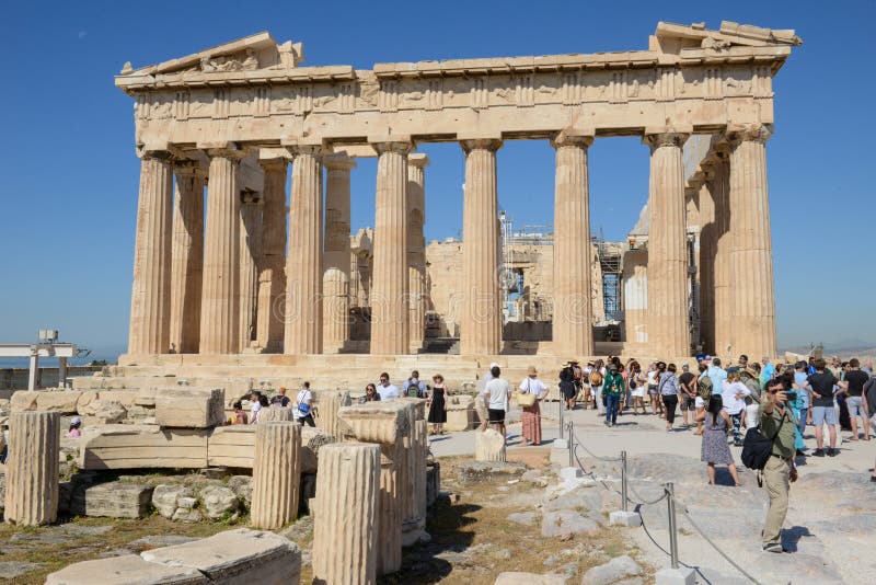 People Visiting the Acropolis on Athens in Greece Editorial Photo ...