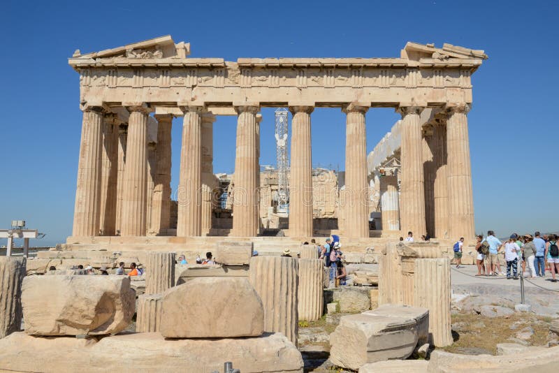 People Visiting the Acropolis on Athens in Greece Editorial Photography ...