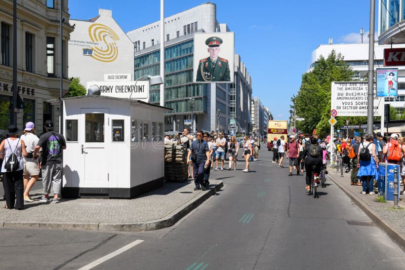 People Visiting Checkpoint Charlie on Berlin in Germany Editorial Stock ...