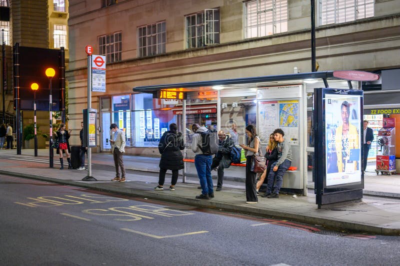 London Eye Bus Stop: a Tourist S Haven Editorial Photography - Image of ...