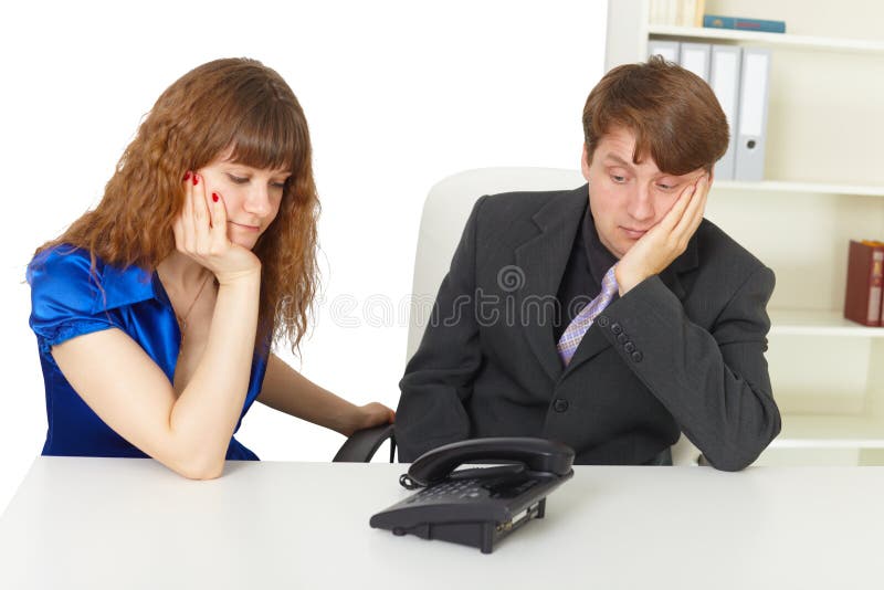 People Wait for Your Call at Office Stock Photo - Image of black ...