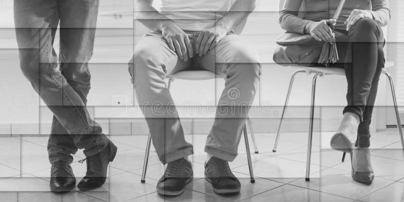 People Waiting for Job Interview, Geometric Pattern Stock Photo - Image ...