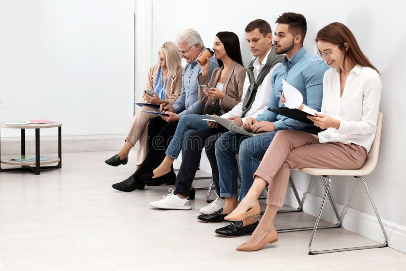 People Waiting for Job Interview Stock Photo - Image of corporate ...