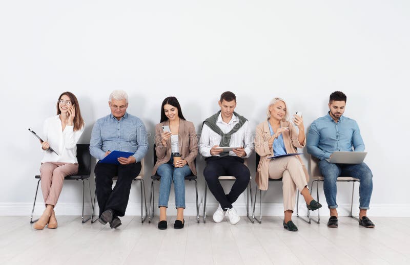 People Waiting for Job Interview Stock Image - Image of form, indoors ...