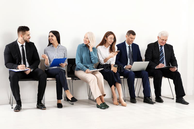 People Waiting for Job Interview Stock Photo - Image of corporate ...
