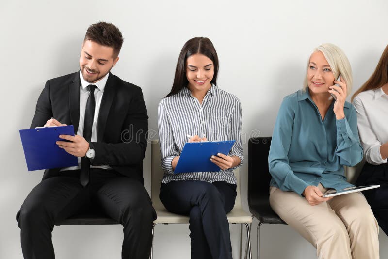 People Waiting for Job Interview Stock Image - Image of corporate ...