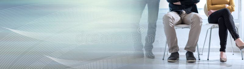 People Waiting for Job Interview; Panoramic Banner Stock Photo - Image ...