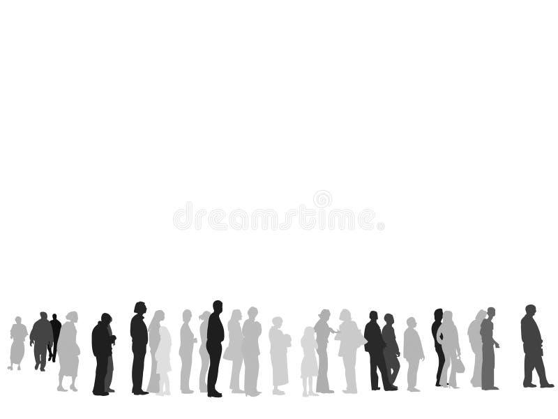 People waiting in line stock illustration. Illustration of line - 4384787