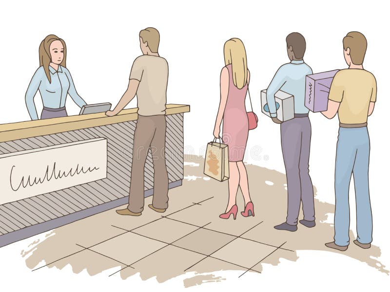 People Standing Queue Stock Illustrations – 1,832 People Standing Queue ...