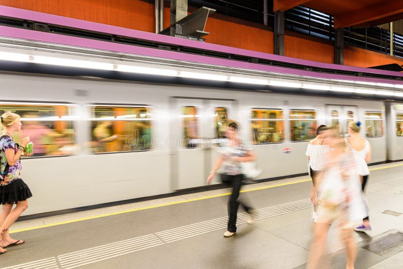 People Waiting for Train in Subway Station in Downtown Vienna Editorial ...