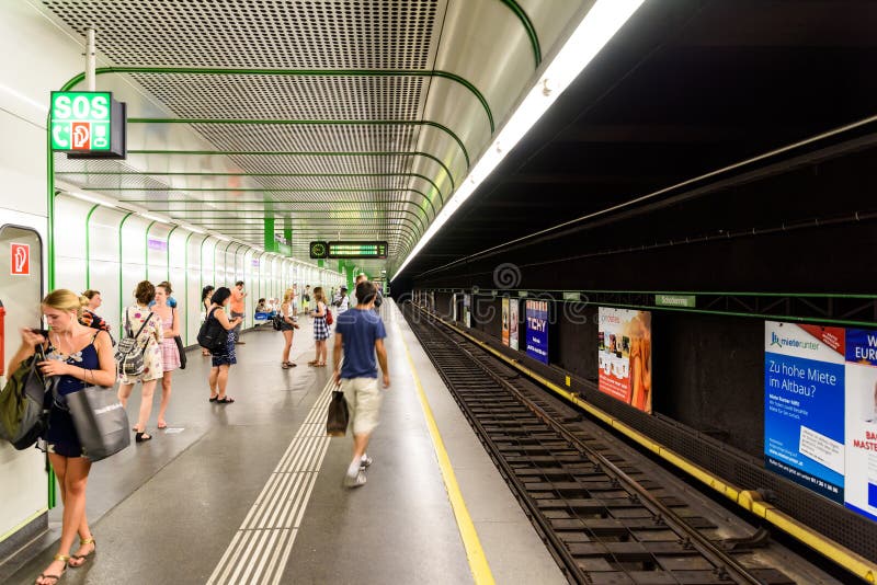 People Waiting for Train in Subway Station in Downtown Vienna Editorial ...