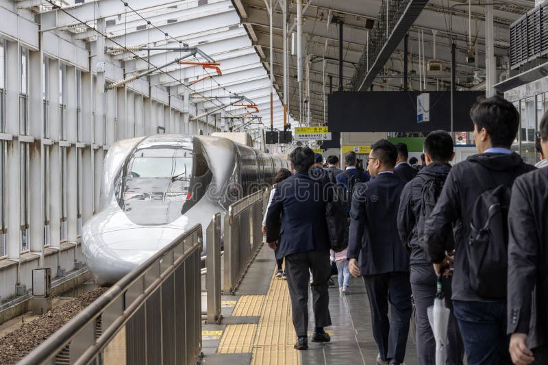 People Waits Train Okayama Stations Japan Stock Photos - Free & Royalty ...