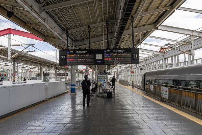 People Waits for the Train on the Okayama Train Stations in Japan ...