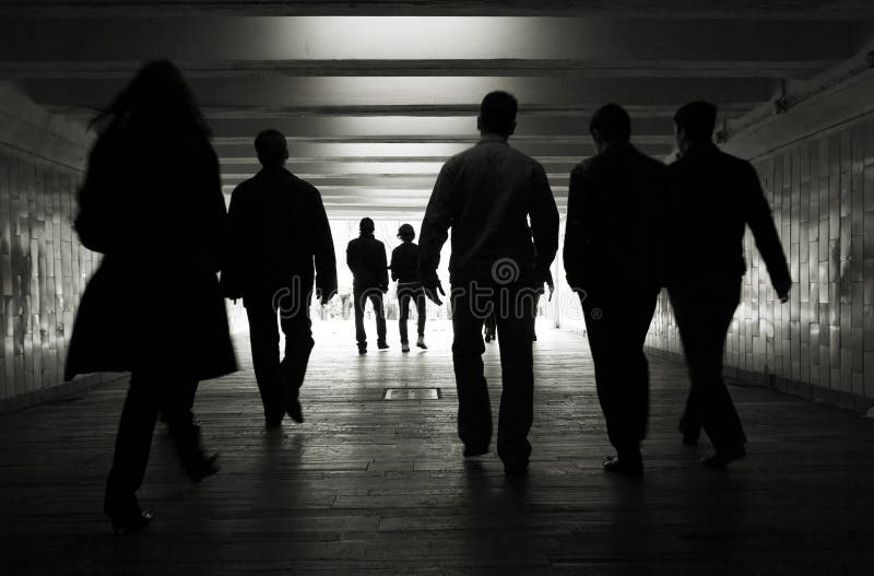 People walk stock image. Image of back, abstract, hall - 2349437